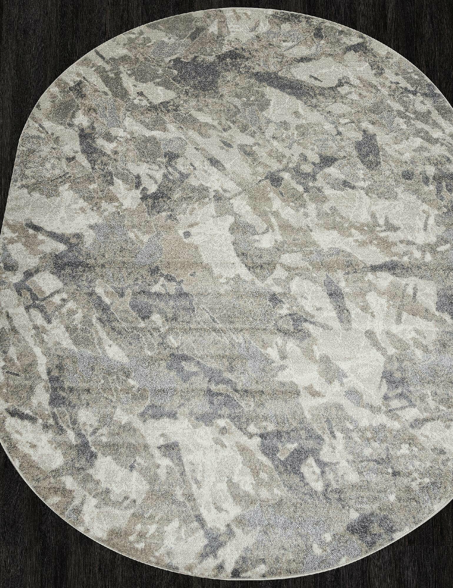 Ковер Овальный на пол в гостиную в спальню 100х200 см бежевый современный ворс 8 мм 303732 KoverVDom