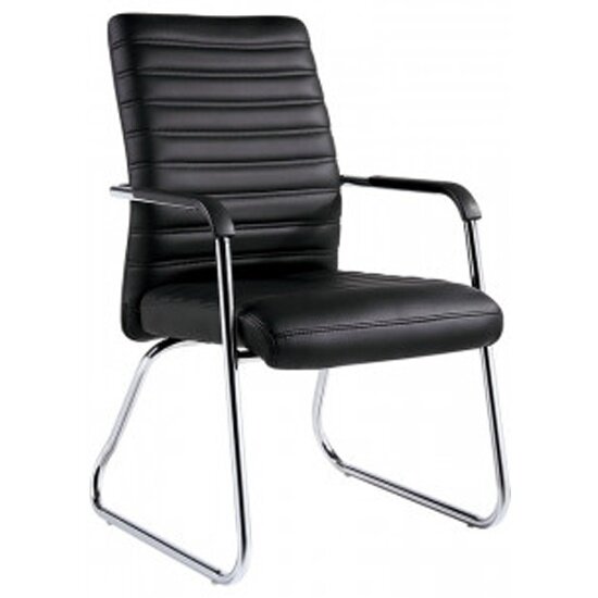 Кресло офисное Easy Chair 806 VPU кожзам черный, хром