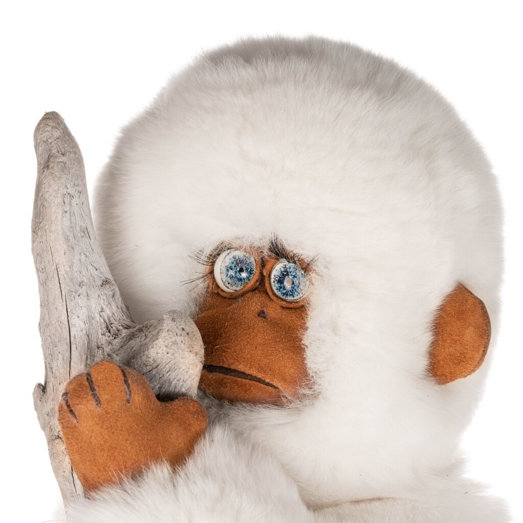 Мягкая игрушка обезьянка Holich Toys из натурального меха Вивальди белый, мягкие игрушки, игрушки для детей, детские игрушки, игрушки для девочек, игрушки для мальчиков