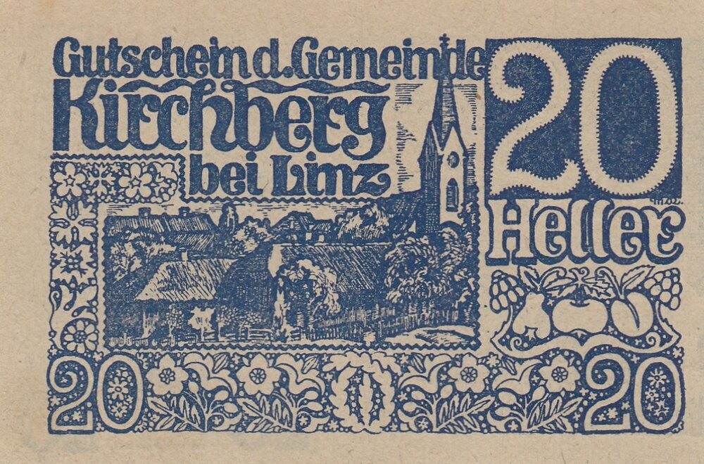 Австрия, Кирхберг-бай-Линц 20 геллеров 1920 г.