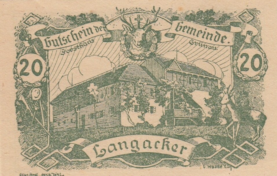 Австрия, Лангаккер 20 геллеров 1920 г. (№2)