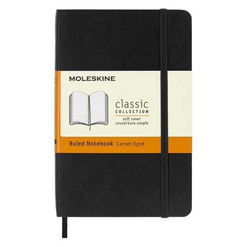 Блокнот Moleskine Classic Soft, 192стр, в линейку, мягкая обложка, черный [qp611]