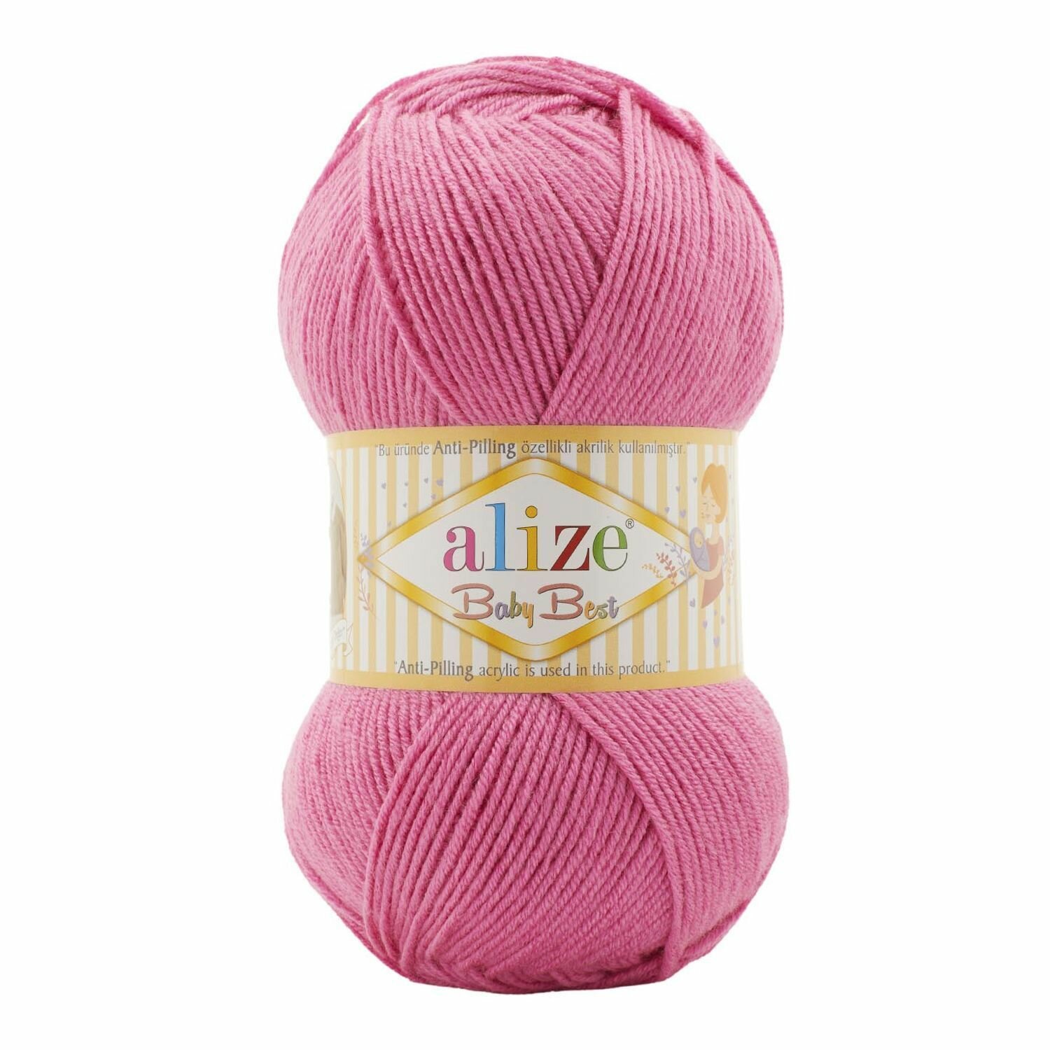 Пряжа BABY BEST (Alize), розовый коралл - 157, 10% бамбук, 90% акрил антипиллинг, 5 мотков, 100 г, 240 м.