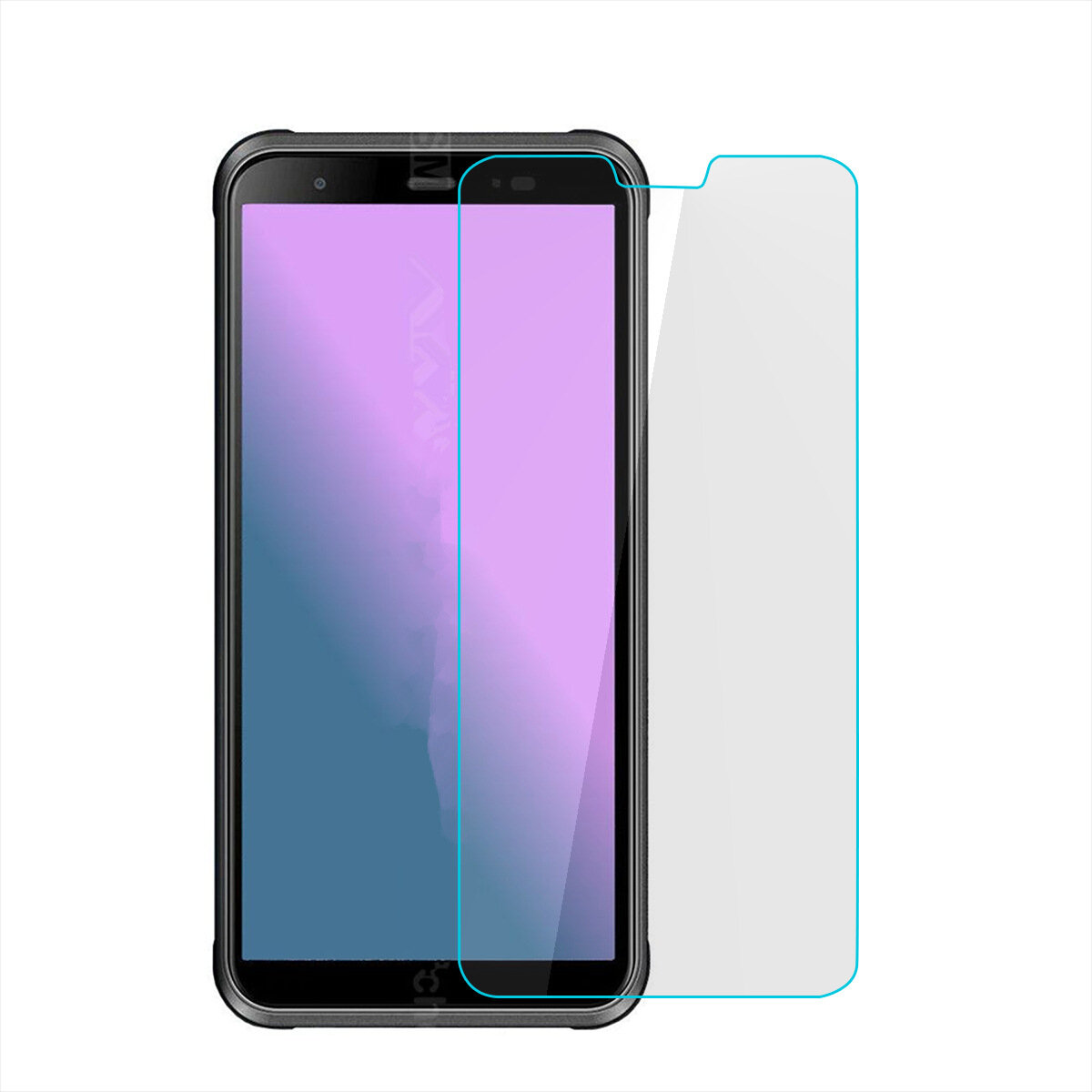 Защитное противоударное стекло MyPads на Blackview BV6300, черный/желтый / Blackview BV6300 Pro с олеофобным покрытием (только на плоскую поверхн.