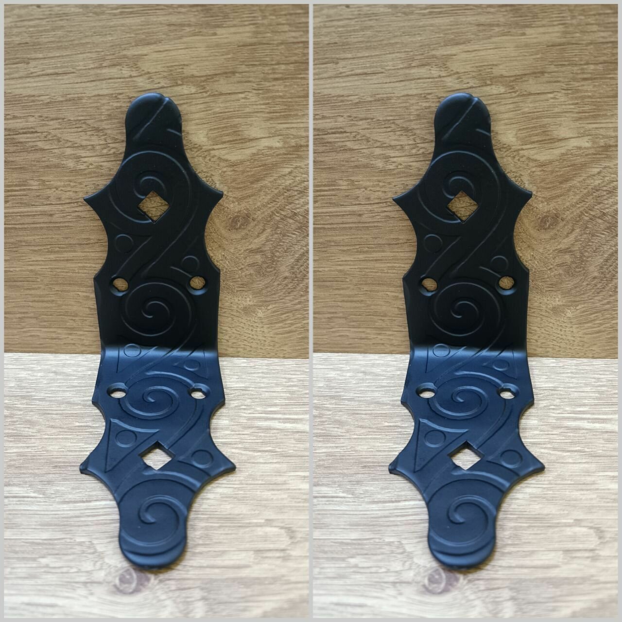 Уголок крепежный 90Х90Х50 - 2 шт. /кованый/ серия ярославль (черный)