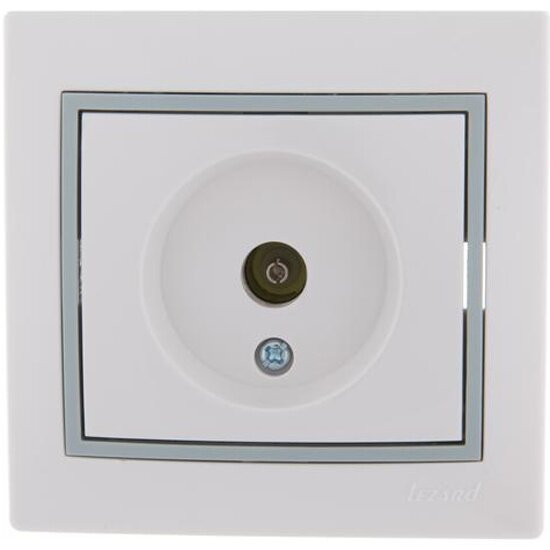 Розетка TV Lezard СП Mira 16А IP20 с сер. вставкой бел, 701-0215-130