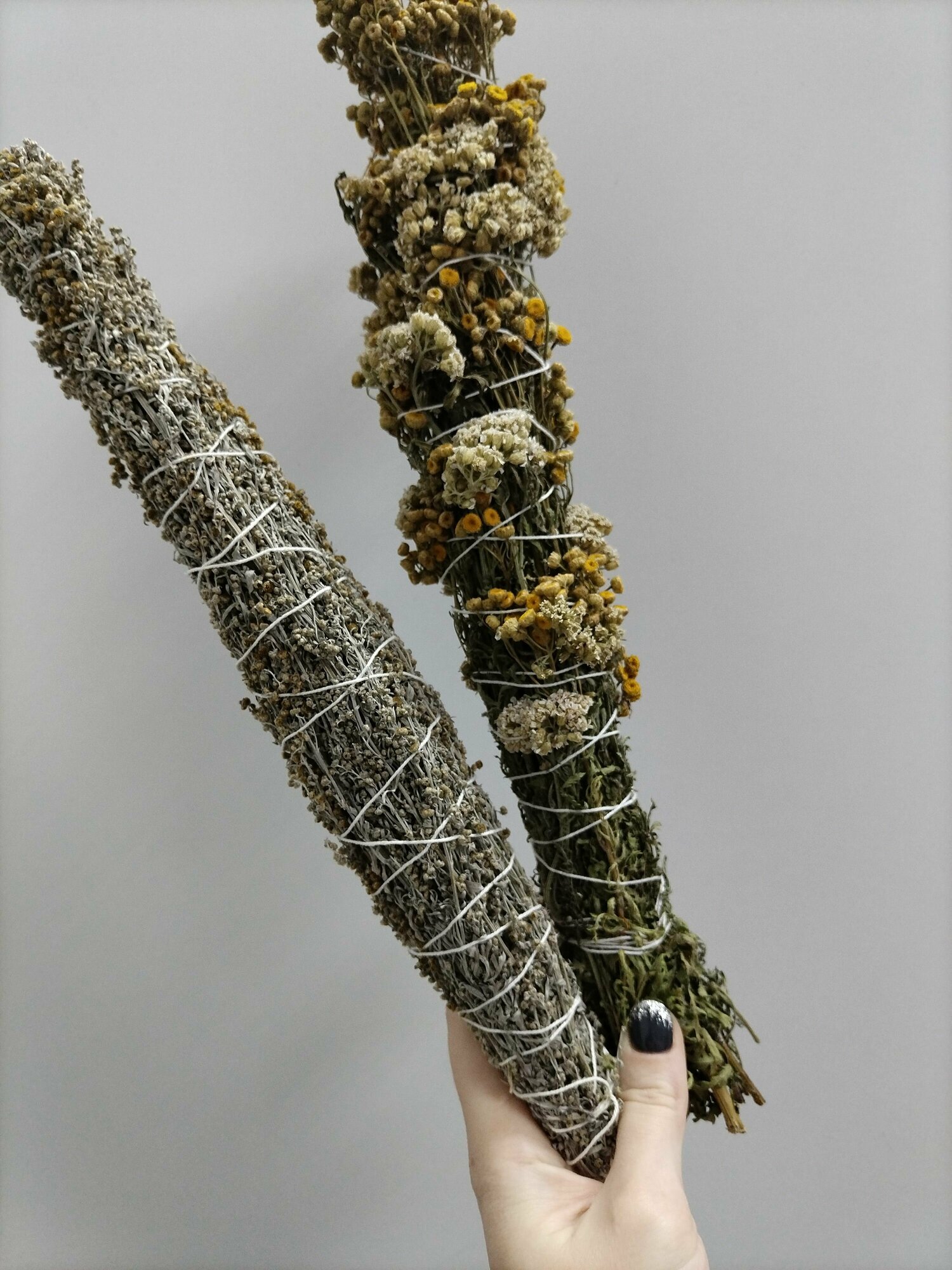 Полынь, Пижма с тысячелистником. Набор из двух скруток для окуривания помещений.