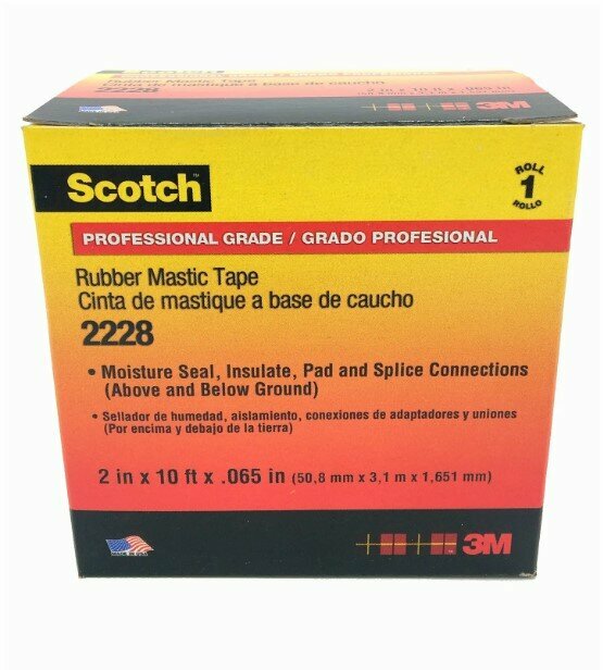 Scotch 2228 (50мм х 3м), Лента резиново-мастичная термостойкая