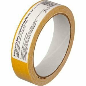 Клейкая лента двусторонняя монтажная на тканевой основе 25 мм х 10 м, 767972