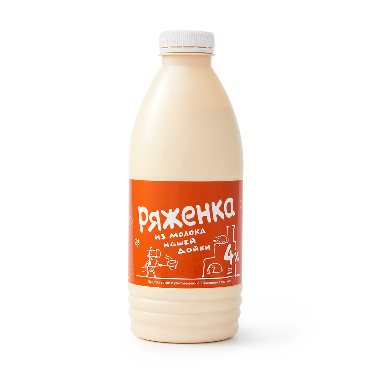 Ряженка Из молока Нашей дойки, 4% жирности, пластиковая бутылка, 900 г