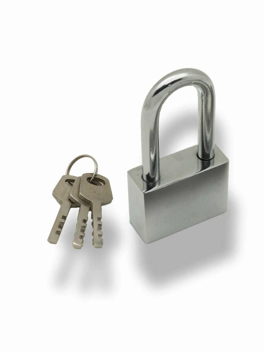 Замок навесной хромированный с дисковым механизмом