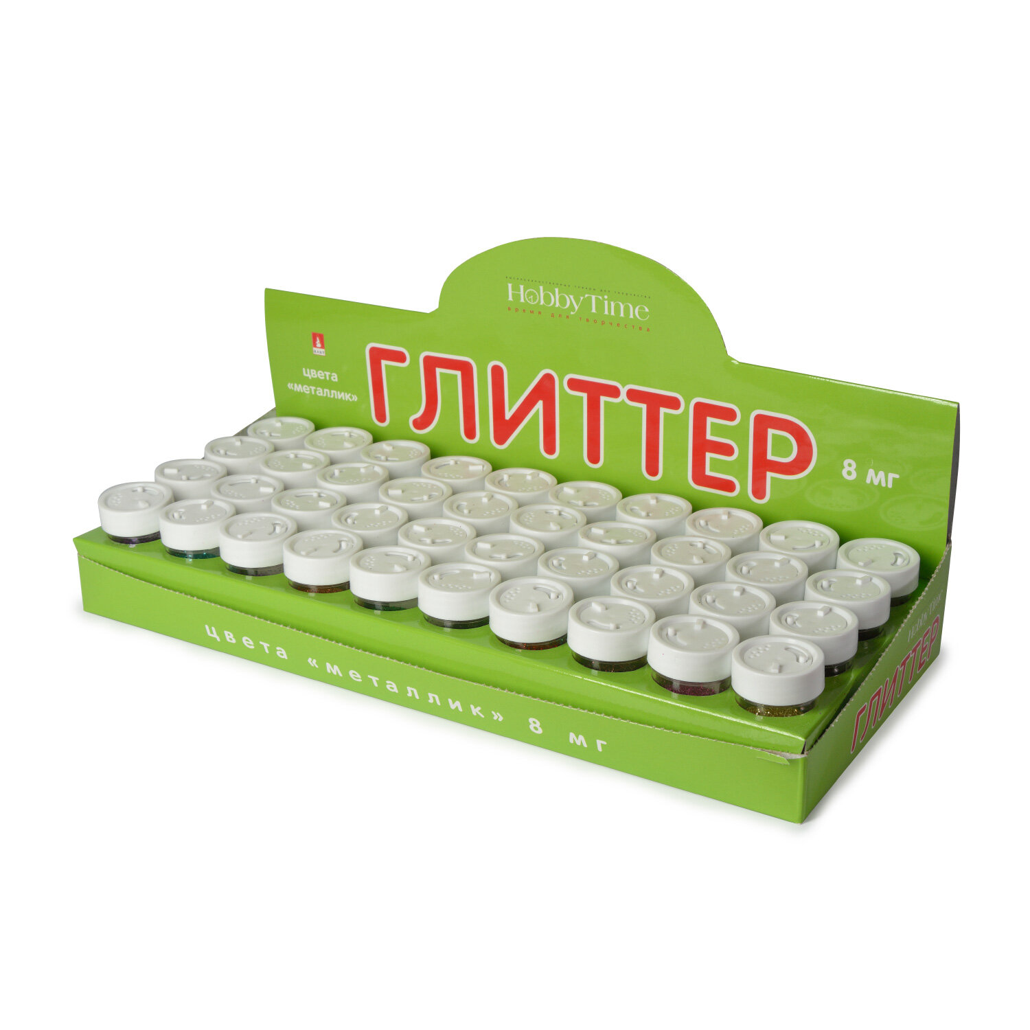 Глиттер для декора, С дозатором, 8 Г (10 цветов ), цветовая гамма №2, Арт. 2-306/02