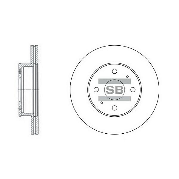 HI-Q SD1004 диск тормозной передний\ Accent (Акцент) 1.3-1.6 00 (Комплект 2 штуки)