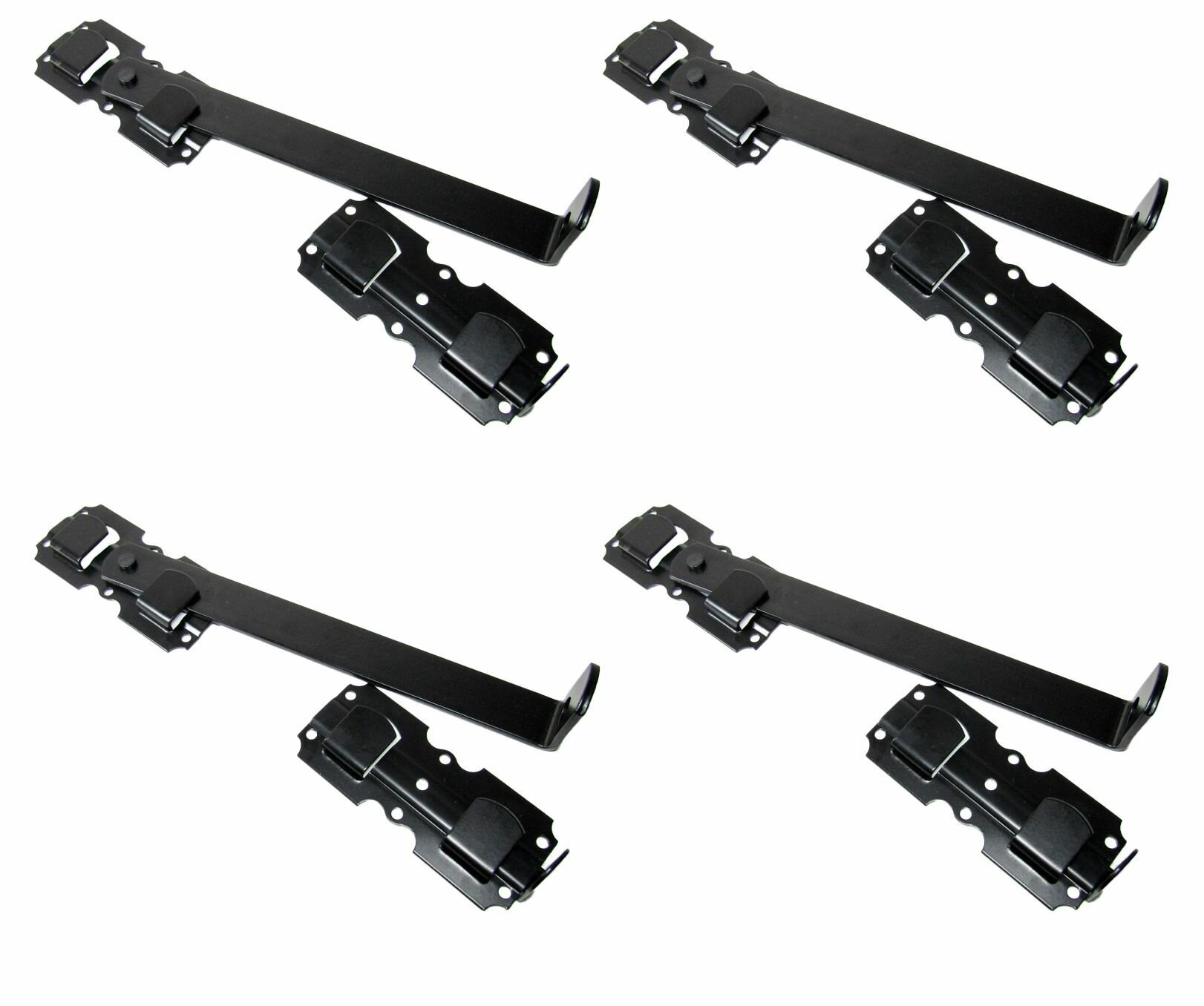 Засов-задвижка ворот ноэз ЗЗВ-470-SL черный матовый (комплект 4 штуки)