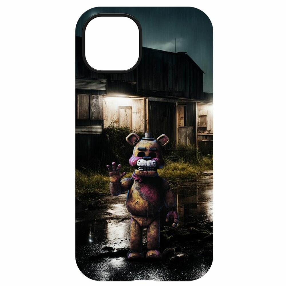 Чехол-накладка Krutoff Soft Case фнаф (FNAF) - Фредди под дождем для iPhone 13 черный