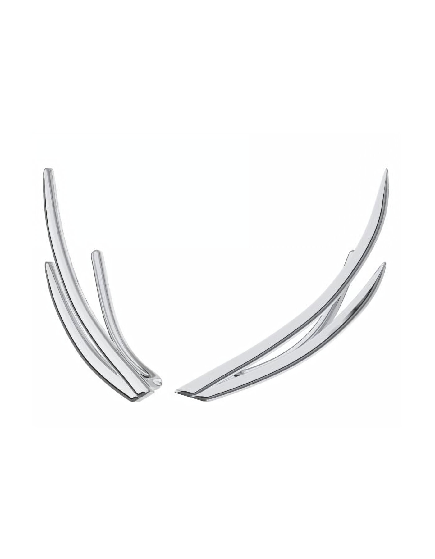 Серьги каффы, серебро, 925 проба, родирование