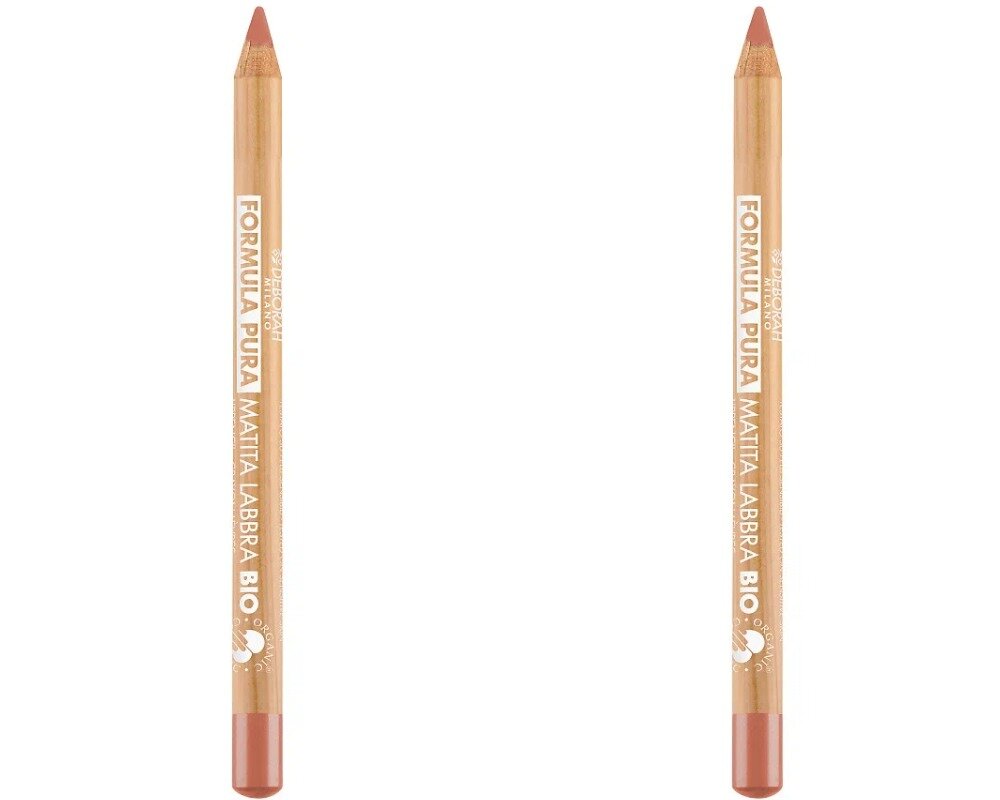 Карандаш для губ Deborah Milano Formula Pura Organic Lip Pencil, тон 02 Розовый нюд, 1,2 гр, 2 шт