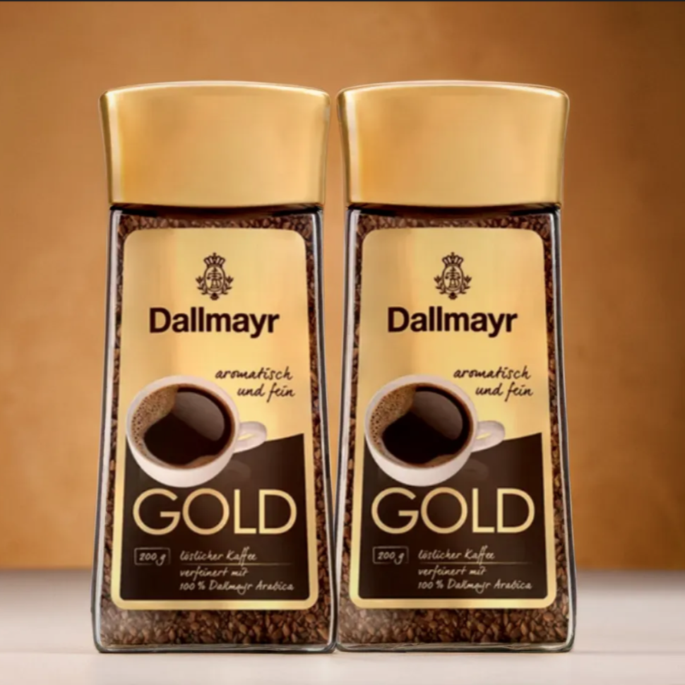 Кофе растворимый Dallmayr Gold 200 грамм в стеклянной банке, 2 штуки