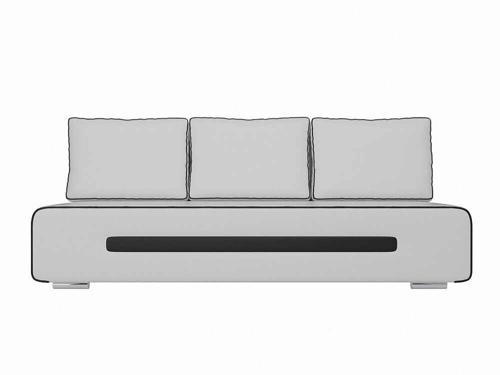 Прямой диван Приам Белый Экокожа, еврокнижка, 206х86х75 см, с ящиком для белья