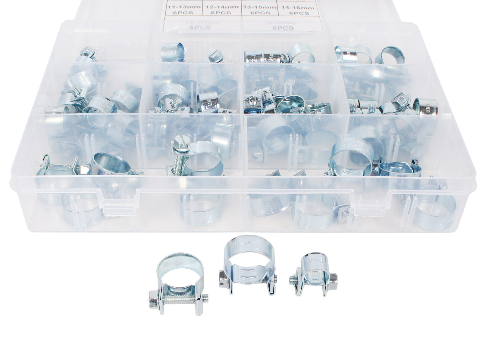 Набор хомутов силовых одноболтовых 7-18мм 60 предметов AR-NHSL60P