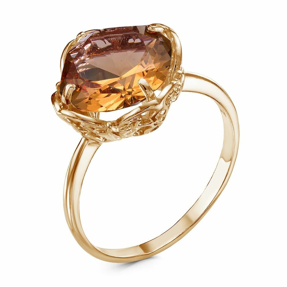 Кольцо ZLATBERRY, серебро, 925 проба, султанит, размер 21.5, розовый, зеленый, коричневый, золотистый — фото 1
