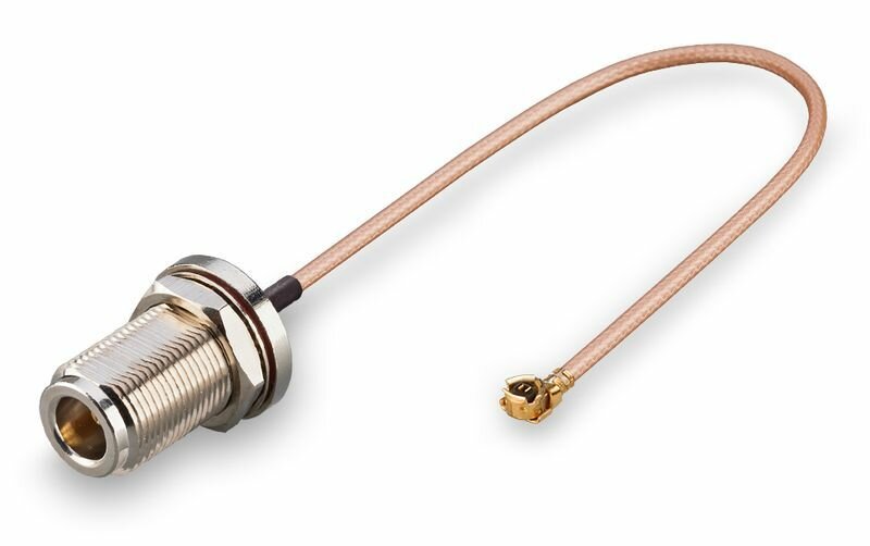 Антенный адаптер для беспроводных интерфейсов miniPCI-e, N-female - U. FL-female (IPX, IPEX)