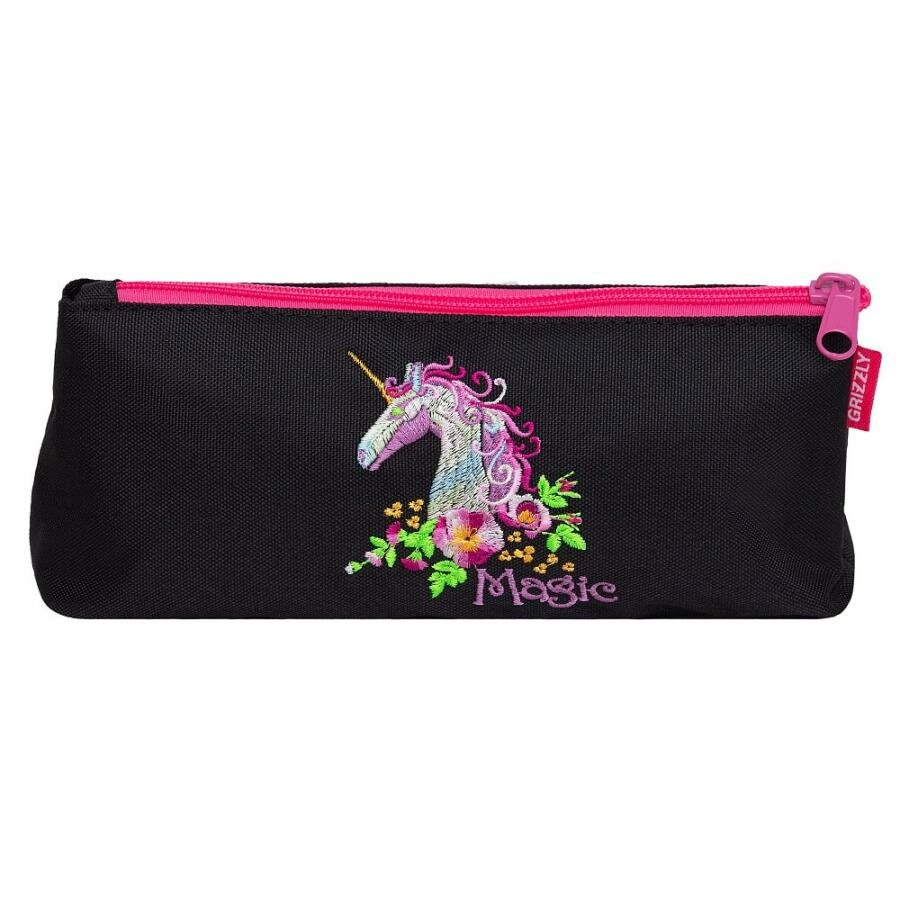 Пенал GRIZZLY с одним отделением , мягкий, для школы, для девочек PL-33-26/1
