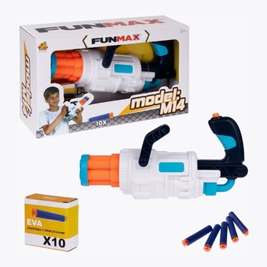 Бластер Funmax Т24236 с мягкими пулями, M14, 10 снарядов