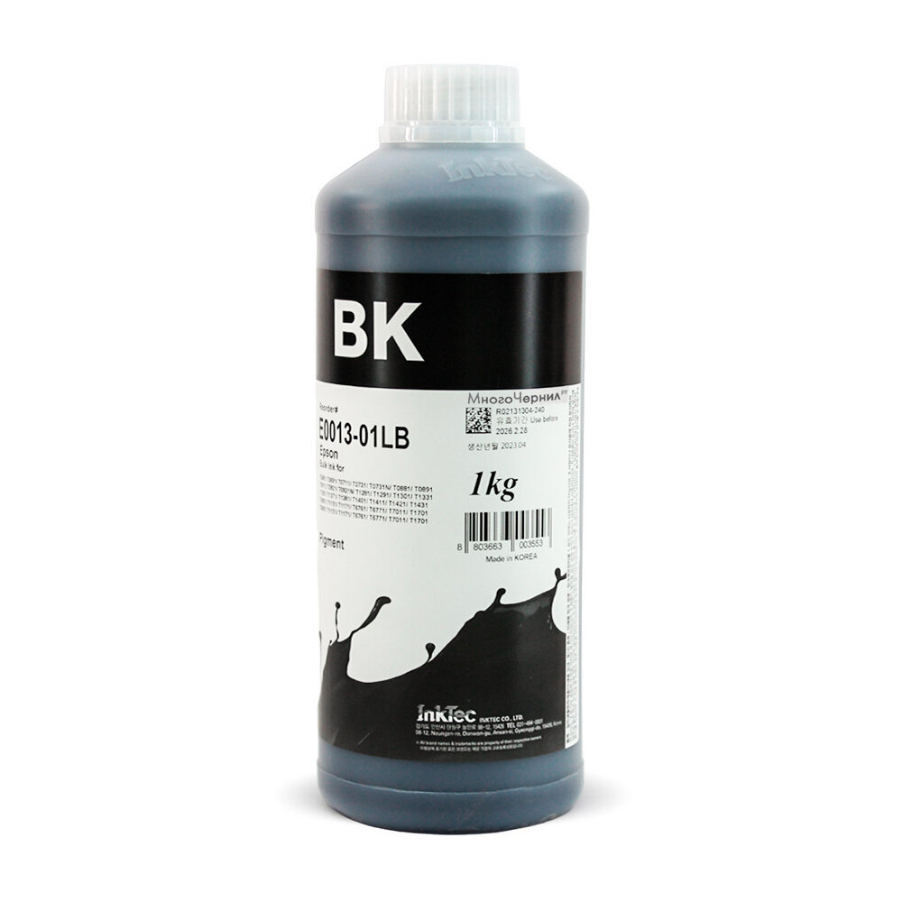 Чернила для Epson, пигментные InkTec Premium Ink (E0013-01LB) Black (черные), 1 литр (1000 мл), E0013-01LB