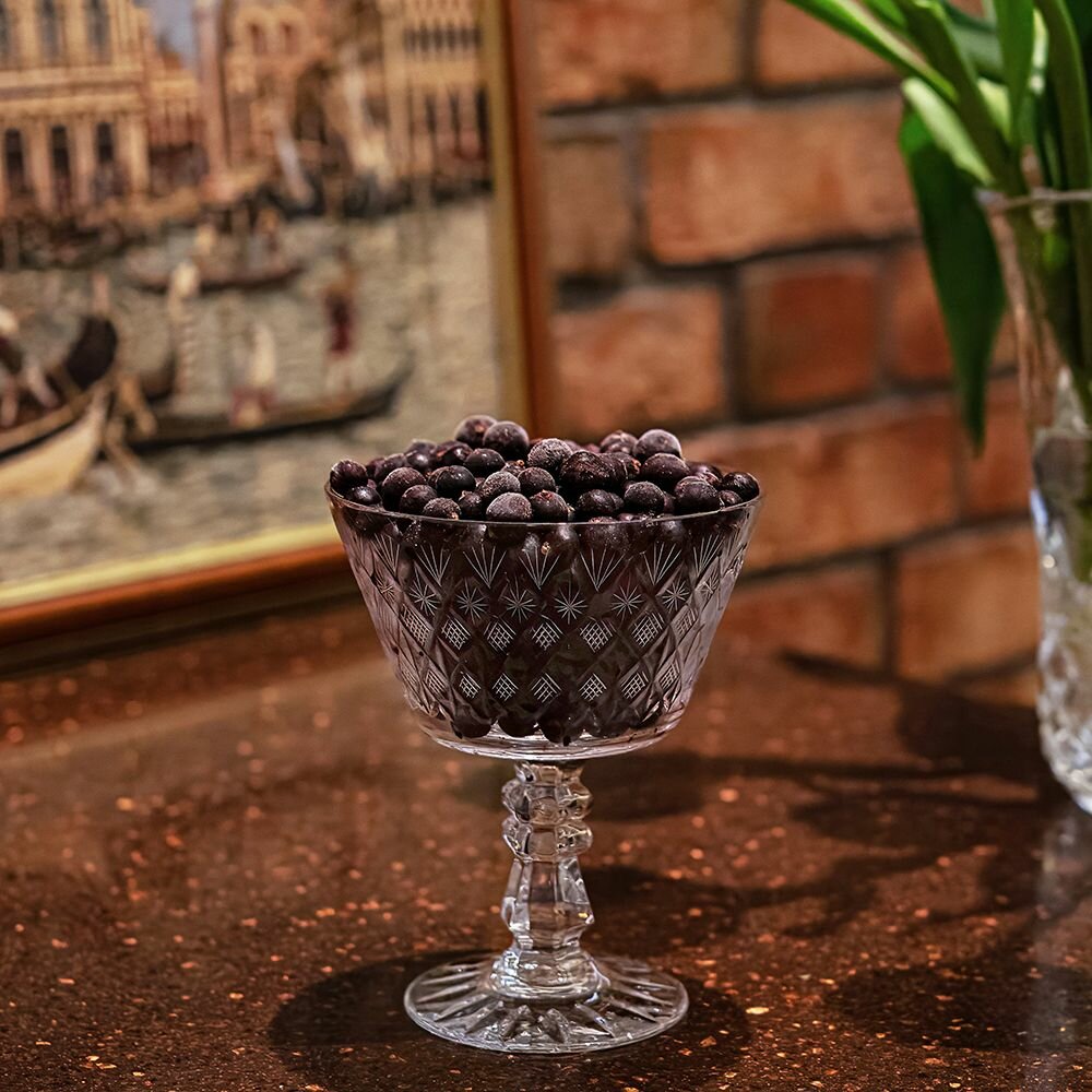 Хрустальная ваза салатник для варенья десерта, конфетница, высота 14.5 см, диаметр 12 см. Неман 900/103, 9434