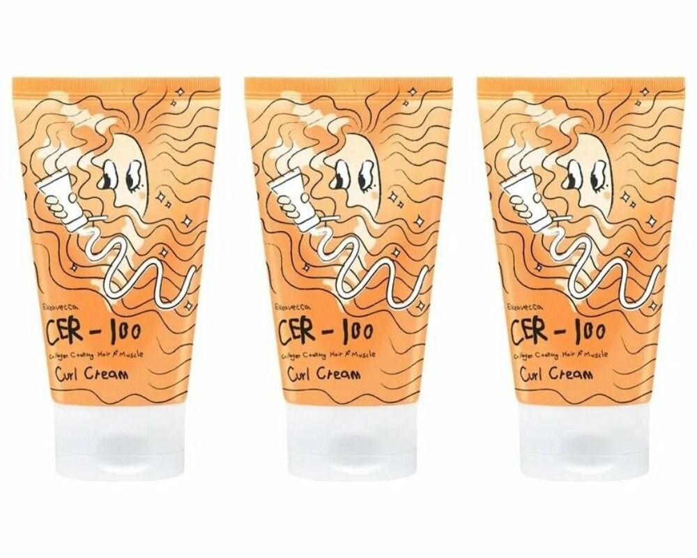 ELIZAVECCA Маска для волос elizavecca cer-100 collagen coating hair a+ muscle curl cream mask, 120 мл, 3 шт