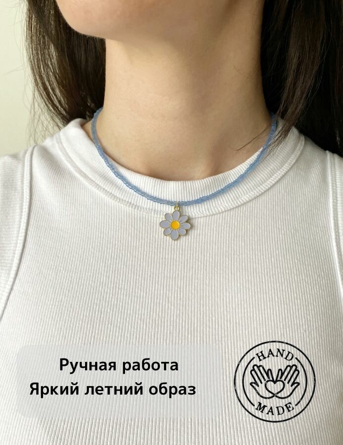 Колье, эмаль, металл, бисер