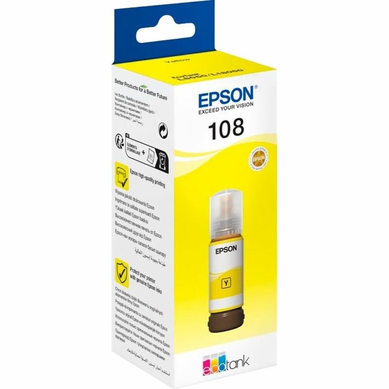 Чернила Epson 108 EcoTank Ink C13T09C44A для Epson L8050/L18050, Yellow 70ml