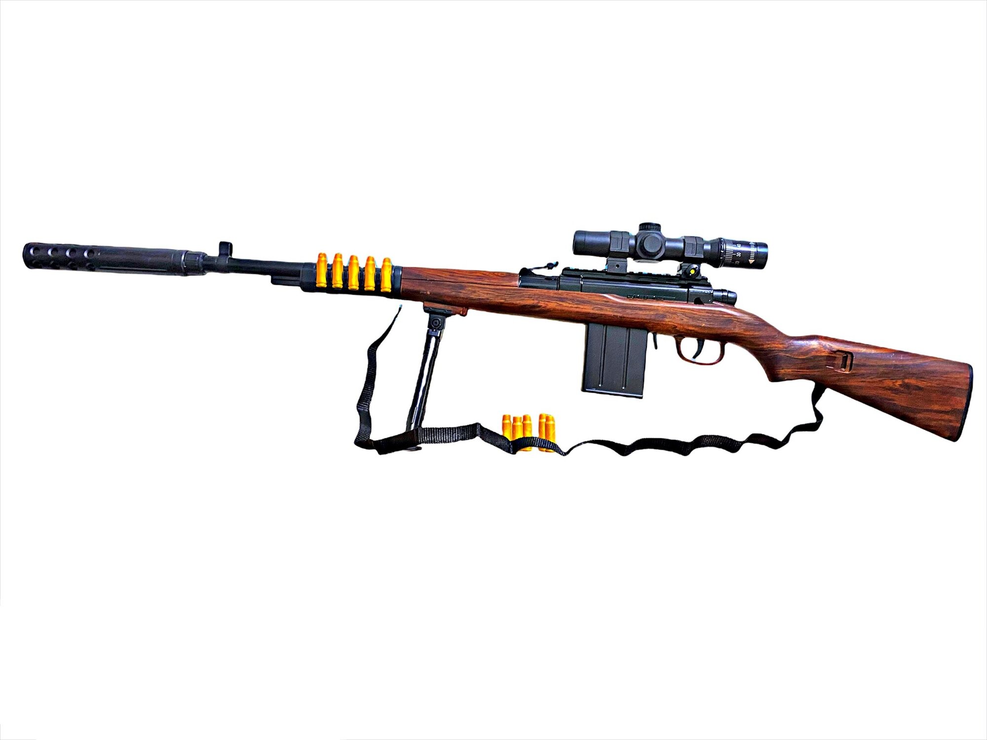 Игрушечная cнайперская винтовка Маузер KAR-98К 100 см (два вида пулек, оптический прицел, гильзы, очки)c