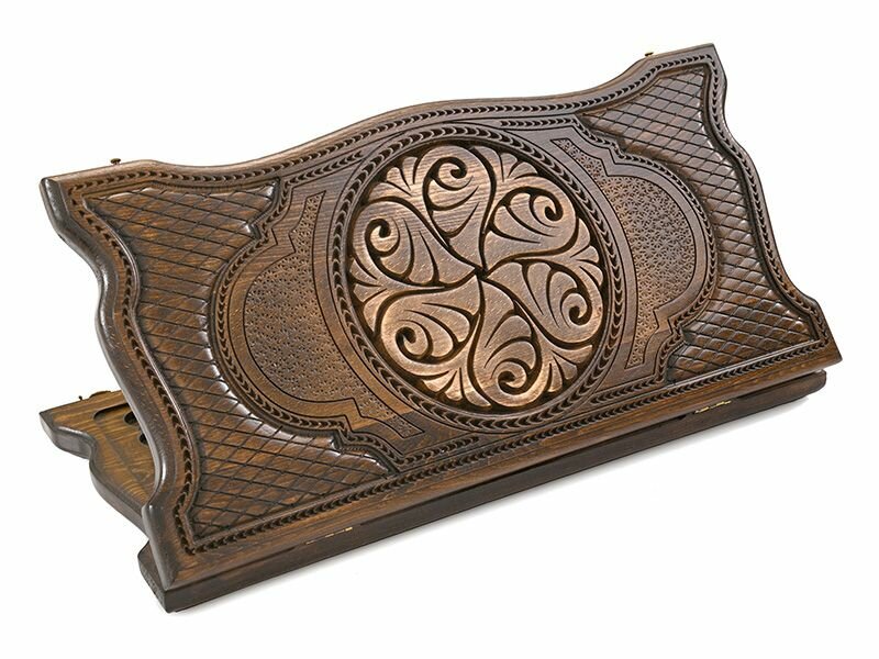 Нарды резные "Армянский узор 5" 60, Ustyan подарочные большие деревянные из бука резаные / 60х60 / армянские