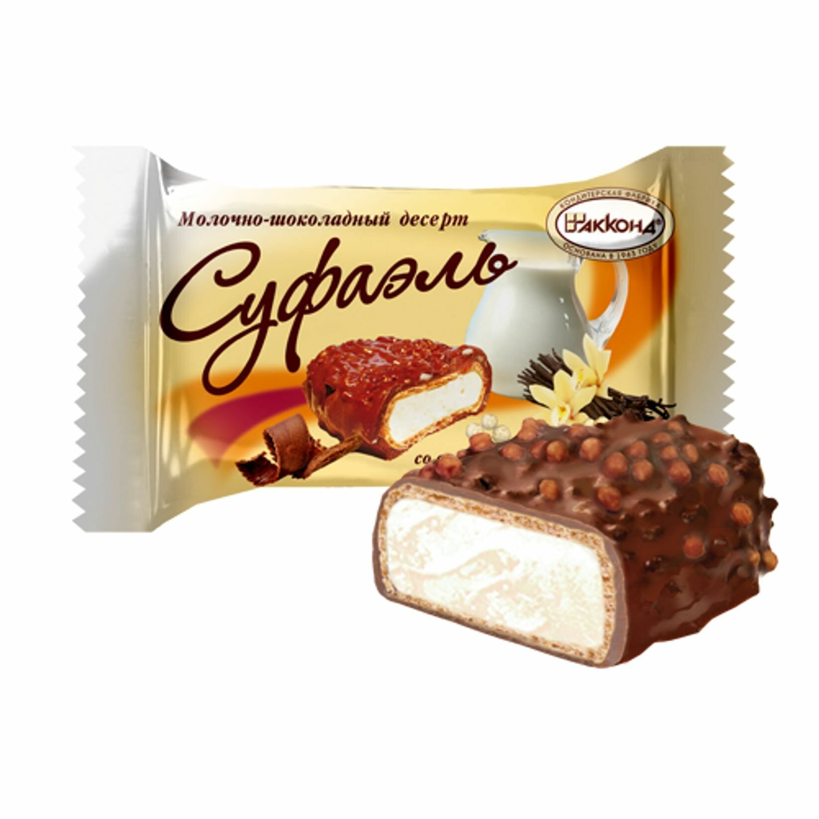 Конфеты десерт Суфаэль со вкусом ванили, 2 упаковки по 500 гр, Акконд