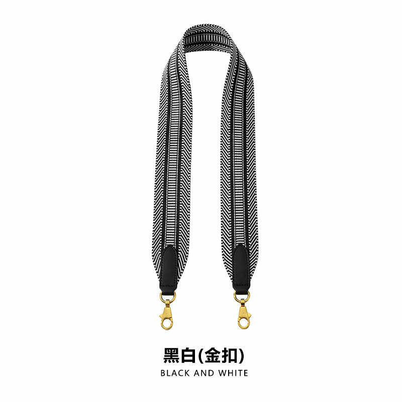 Ремень для сумки F-23 Kelly, на одно плечо, холщовый, черно-белый, 5*95 см