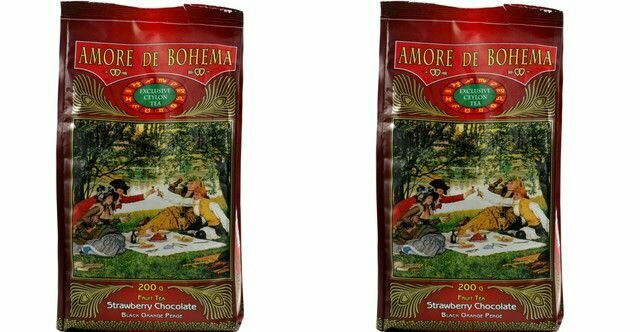 Amore de Bohema Чай черный Клубника в шоколаде, 200 г, 2 шт