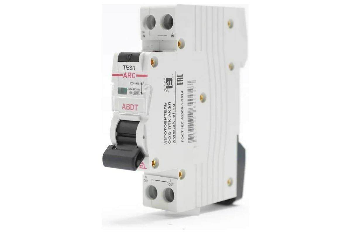 Akel АВДТ-arc 1P+N C16 30mA Тип AC/HOME 477005 дифференциальный автомат для частного дома