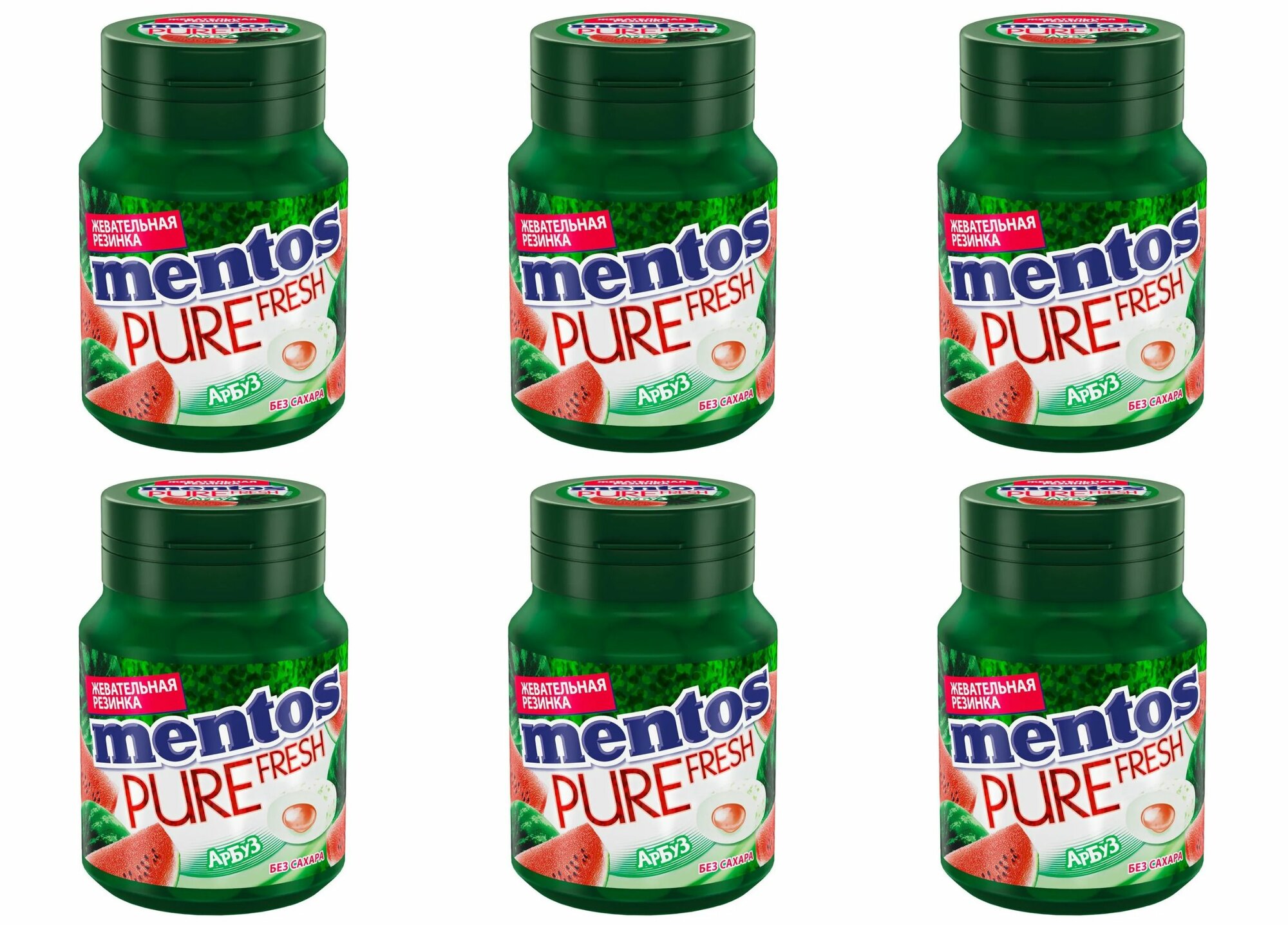 Mentos Жевательная резинка Арбуз,54 г,6 шт