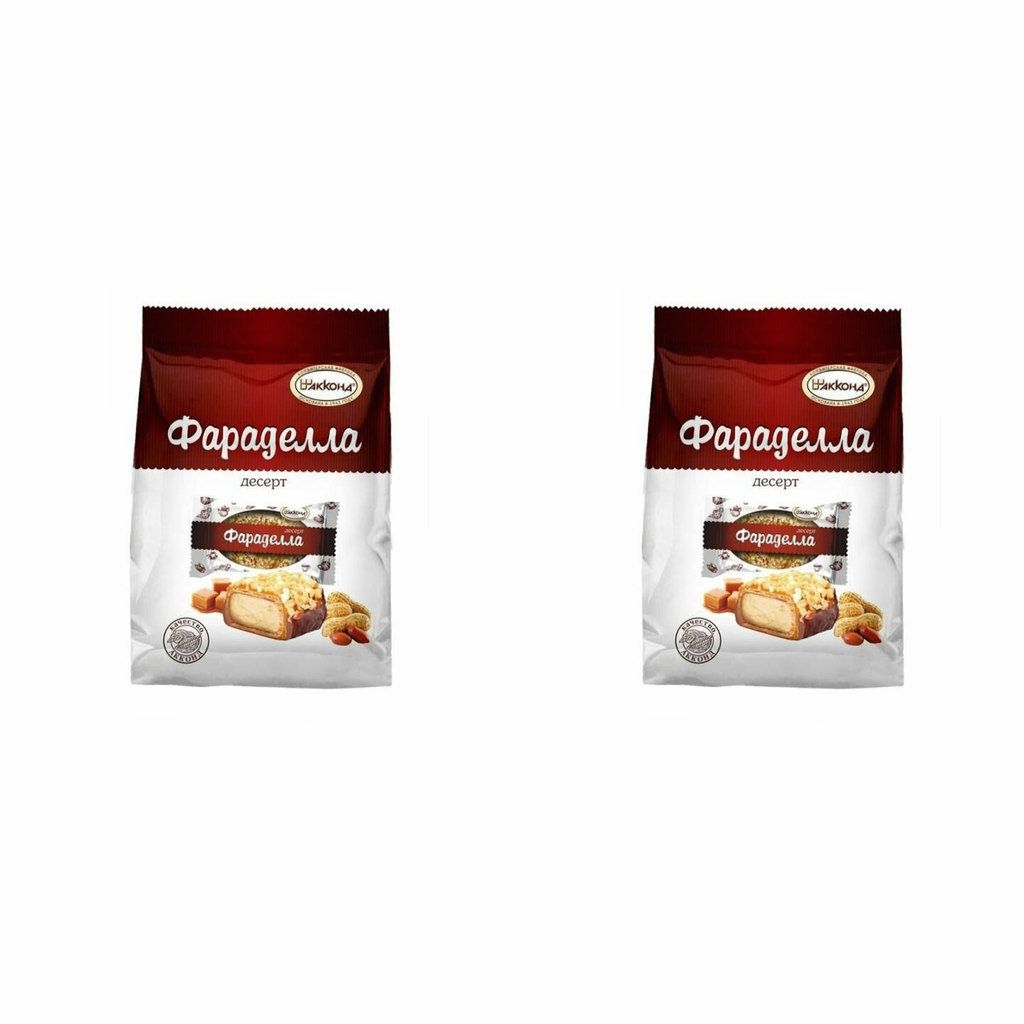 Акконд Конфеты со сливочно-кремовой начинкой в карамели Десерт Фараделла, 250 г, 2 шт