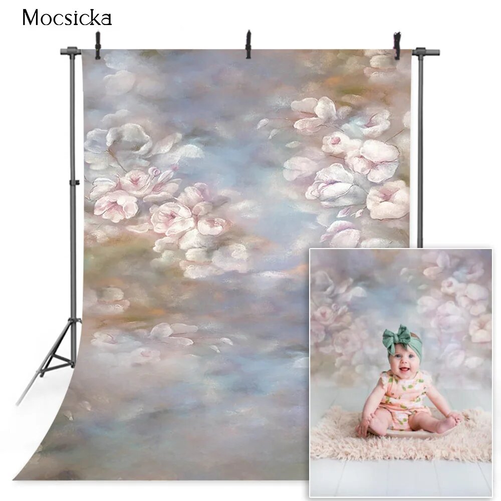 Муслиновый фотофон MOCSICKA абстрактный цветочный фон для новорожденных