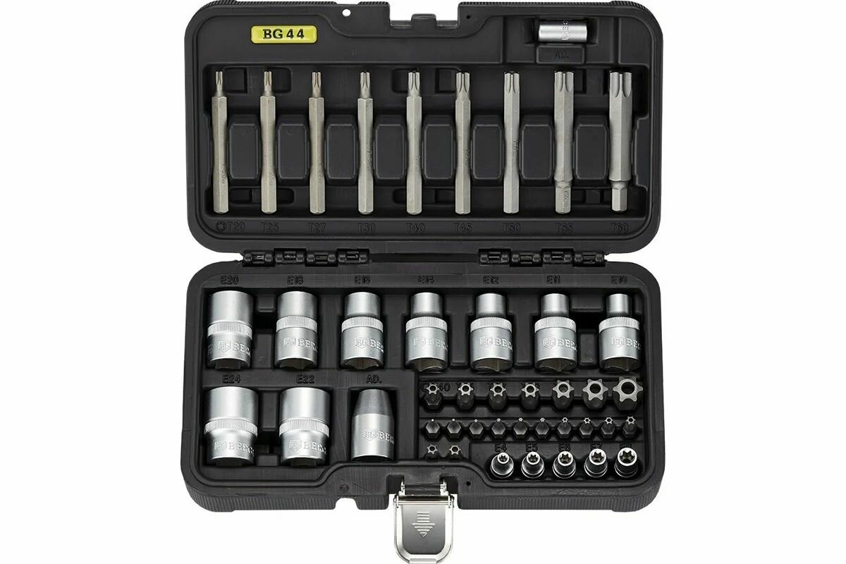 Набор инструментов: бит и торцевых головок TORX Berger BG044-1214 "Киль" 44 предмета
