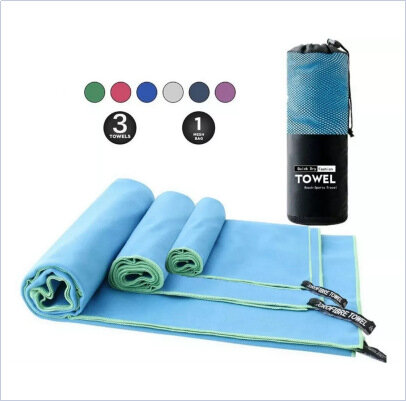 Микрофибровое быстросохнущее впитывающее полотенце, двустороннее флисовое, из полиэстера и нейлона, для путешествий, спортивное быстросохнущее полотенце