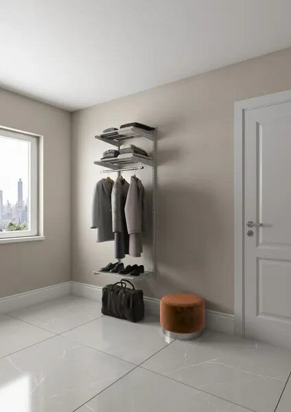 Практик Гардеробная система Home Basic G60, Металл, 65х45х200 см Белый