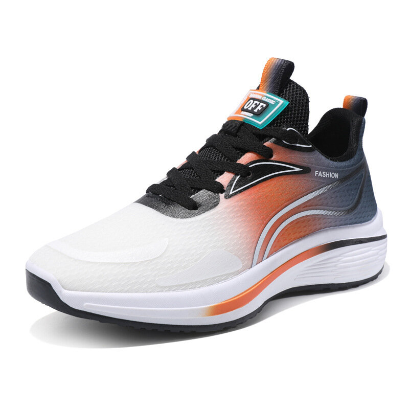 JYL Женские кеды Для скейтбордистов Дышащие Универсальные Ткань/white orange dark blue