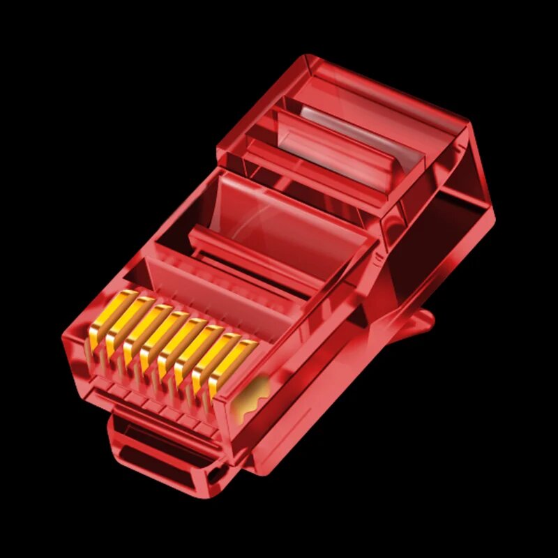 Проходные разъемы ZoeRax RJ45 Cat6 разных цветов 100pcs, Red