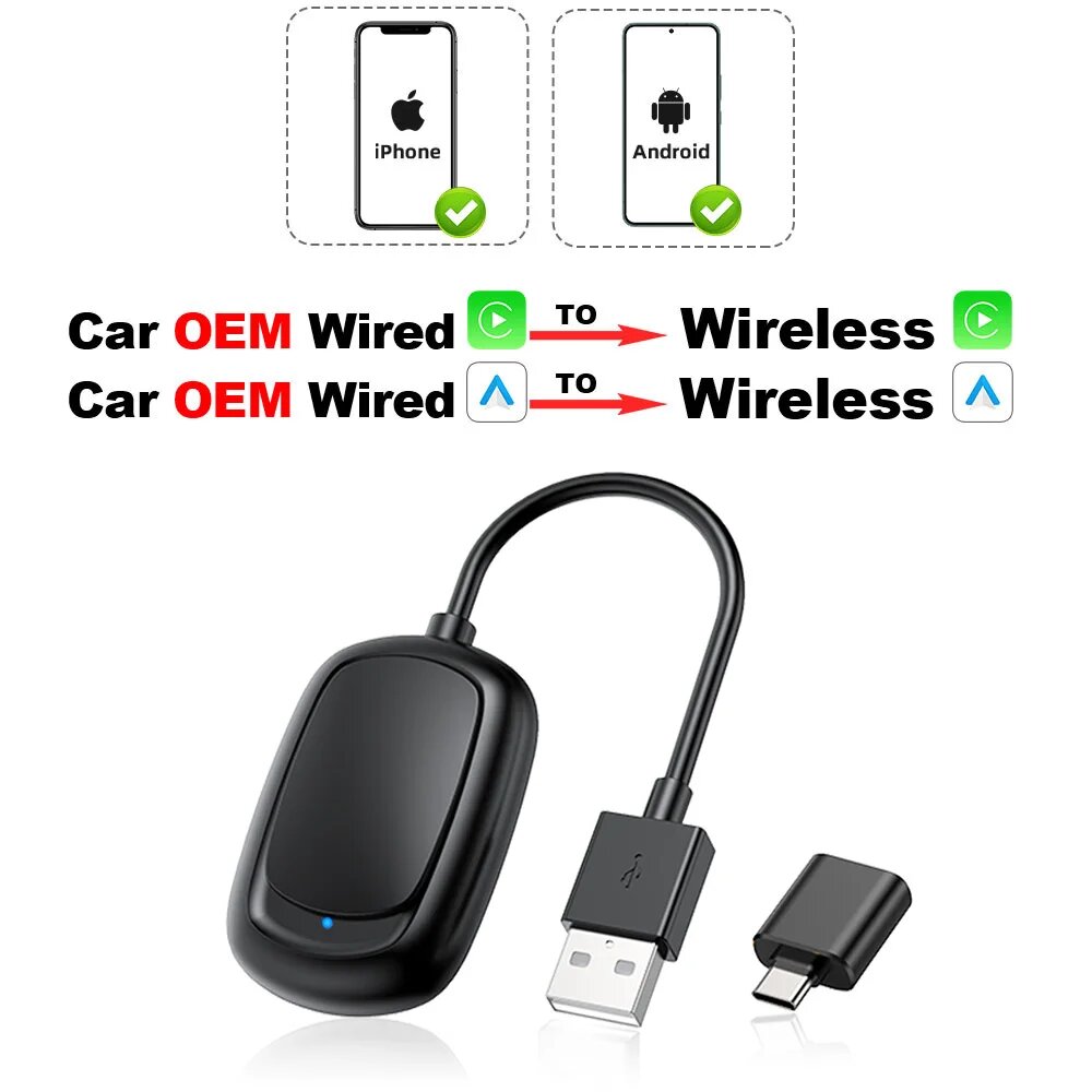 TIMEKNOW Беспроводной CarPlay Android Авто Адаптер Ai Box USB-ключ Для Apple iPhone Android Phone Автоматическое Подключение .