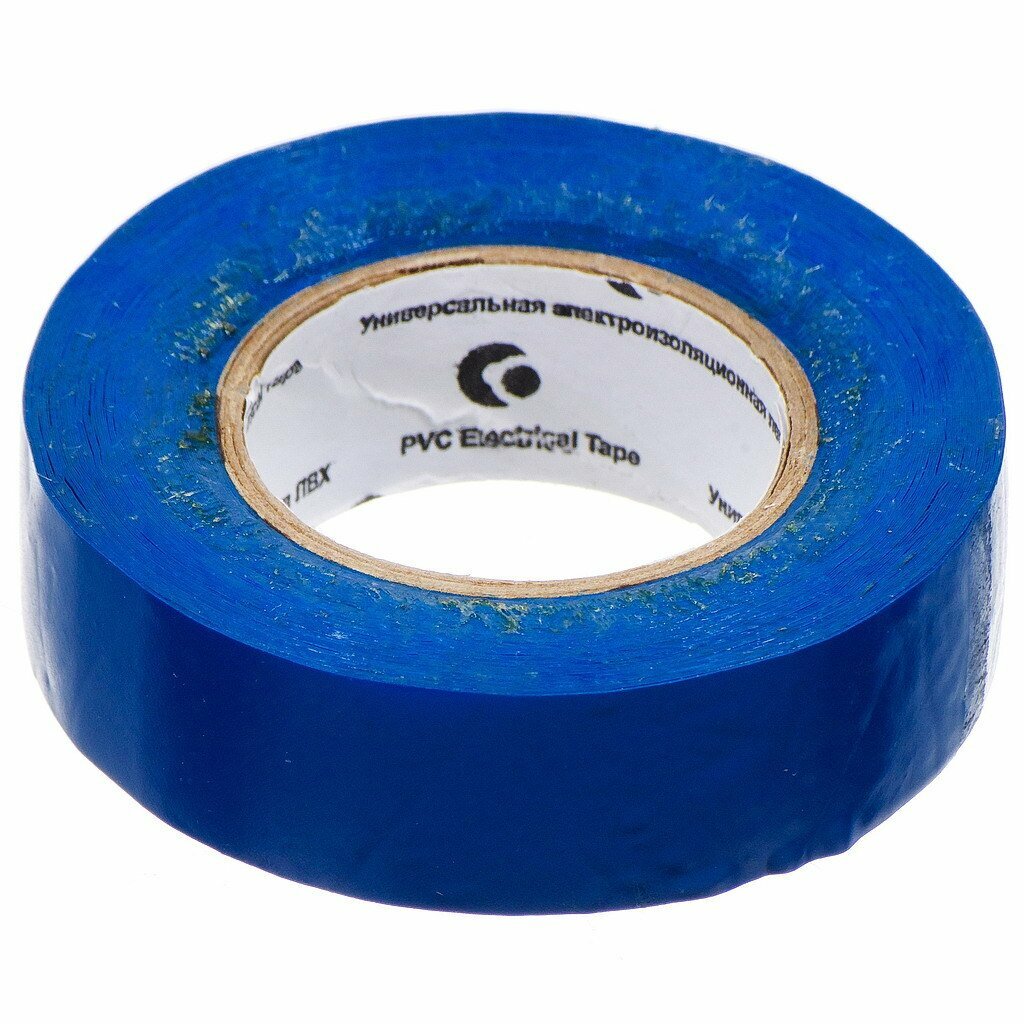 Изолента ПВХ Bartex синяя, 19 мм x 20 м, 150 мкм, для электромонтажа, индивидуальная упаковка