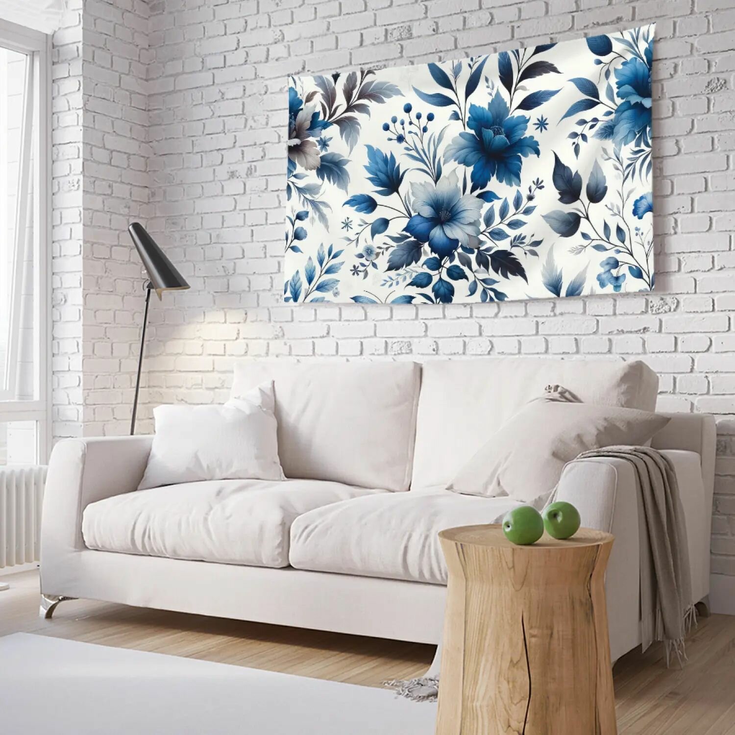 Горизонтальное фотопанно на стену JoyArty "Мотивы гжели", из ткани, 100х150 см